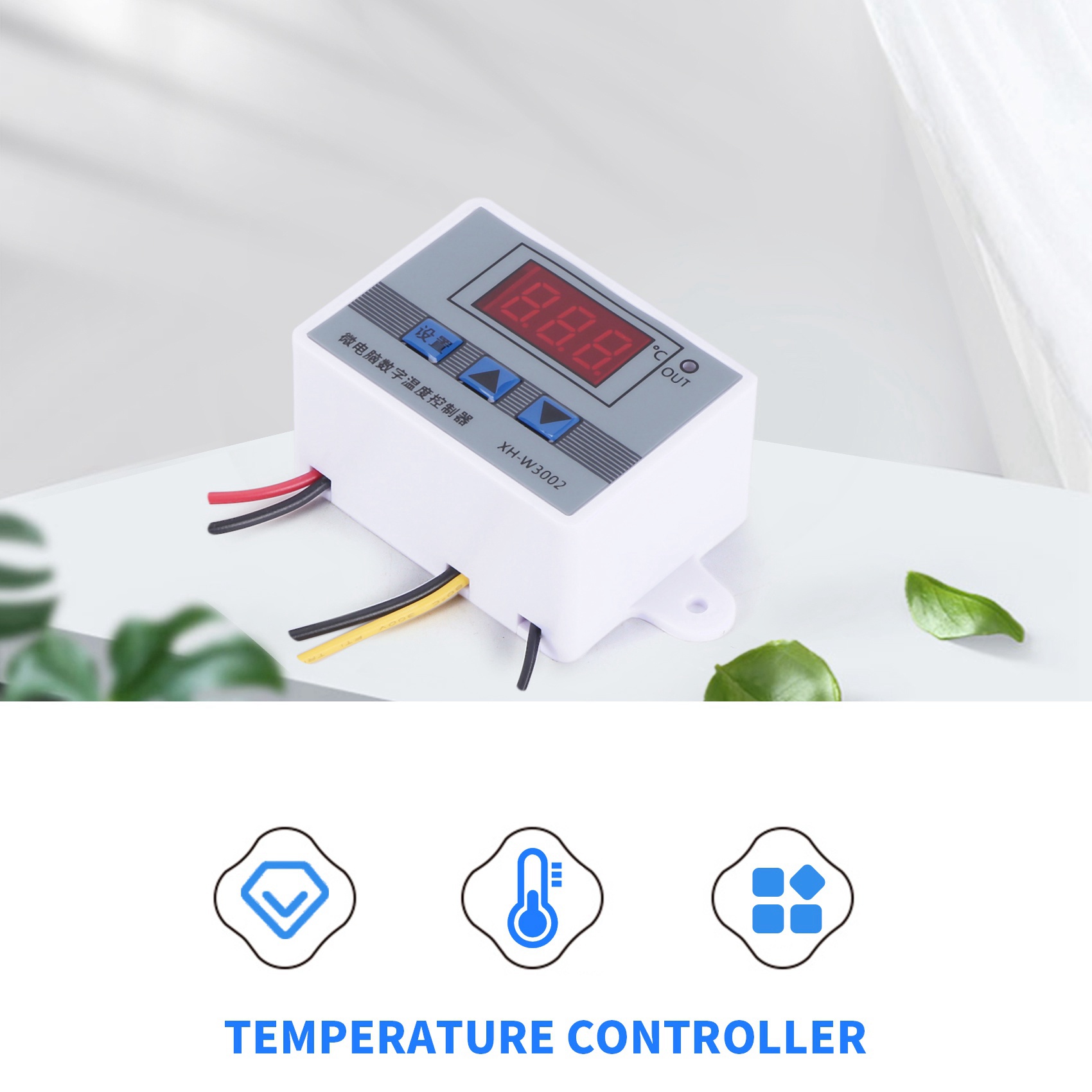 XH-W3002 220V Digital LED Temperature Controller 10A Thermostat Control Switch Probe with ...