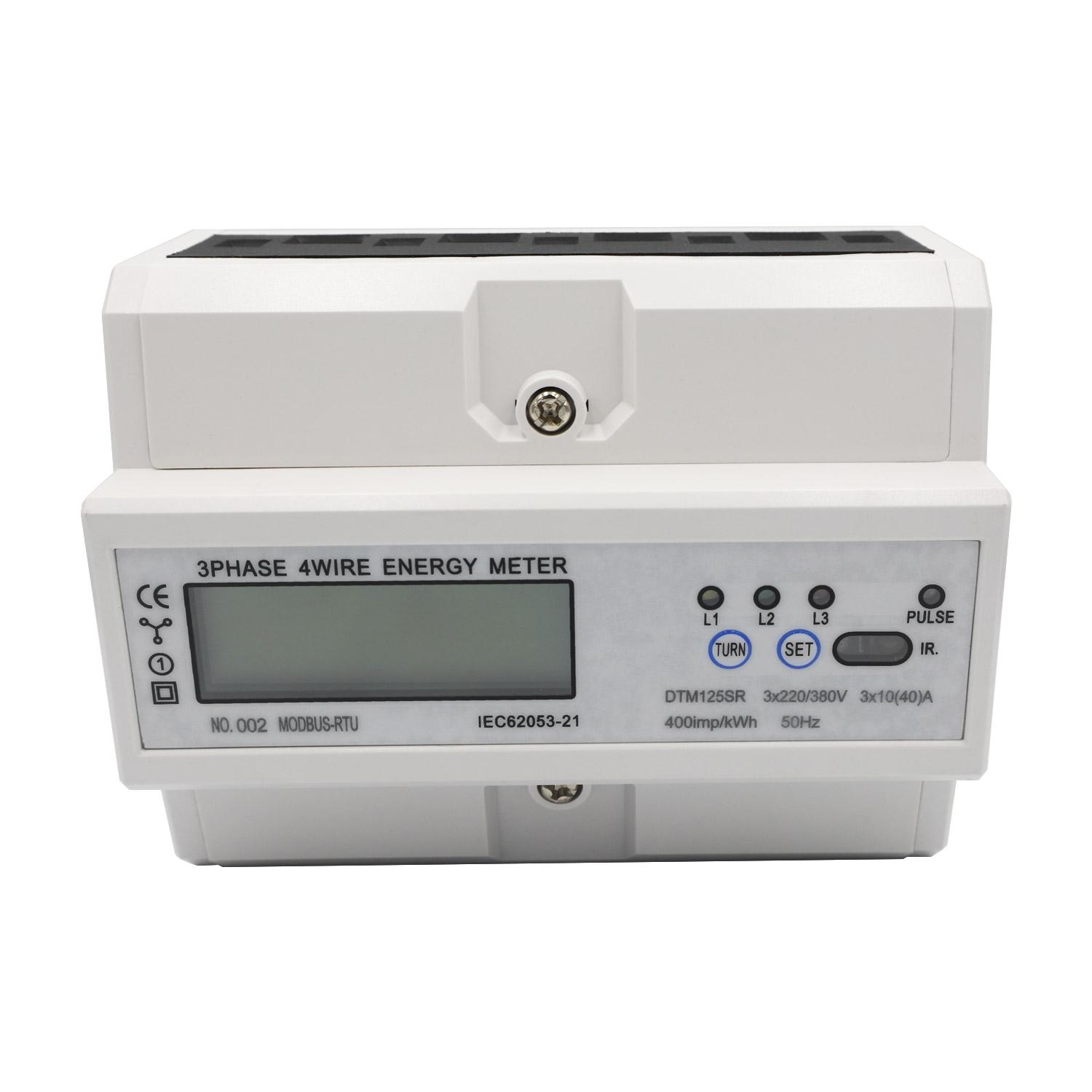 3 Phase 4 Wire DIN-Rail Energy Meter RS485 MODBUS Protocol AC220/380V 10(40)A Electronic KWh ...