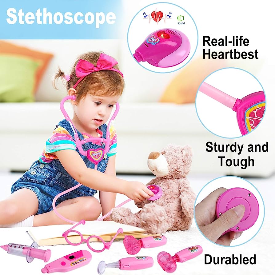Play Kids Doctor Kit with Stethoscope and Doctor Costume - Play Doctor ...