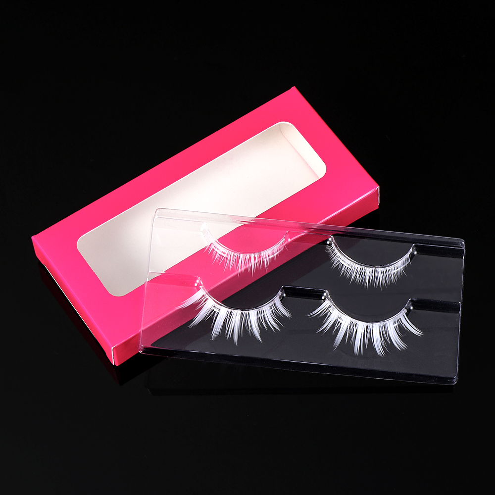 White Upper Lower Eyelashes Cosplay Makeup Natural Long Eyelash ...