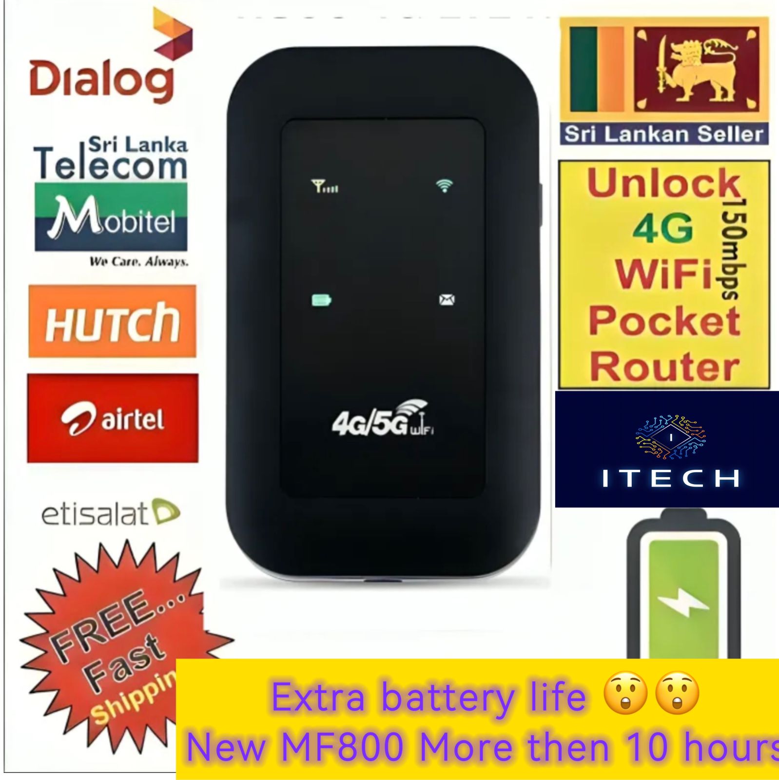 wifi Pocket Router Pixlink 319-E Portable 4G LTE Wireless Mobile Router ...