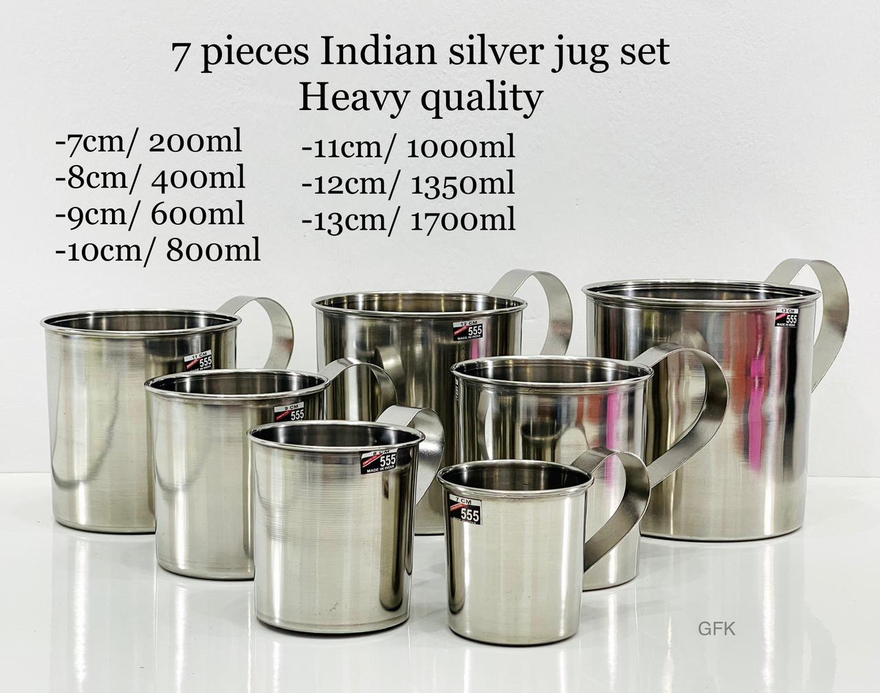 Heavy Quality Indian Silver Mug Set ( 7 Pieces ) | Daraz.lk