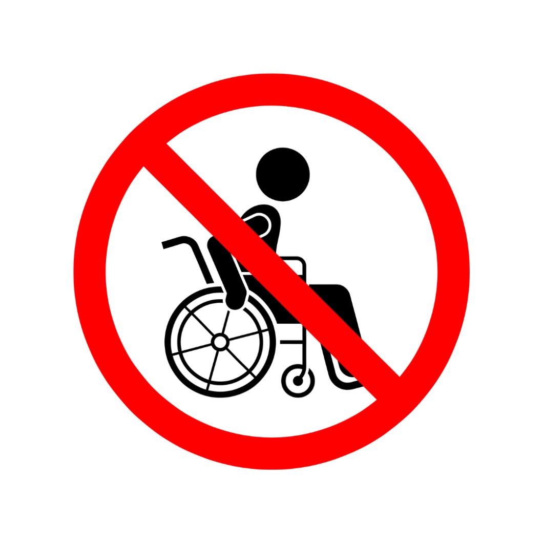 No wheelchair allowed sticker - circle - 6inch x 6 inch | Daraz.lk