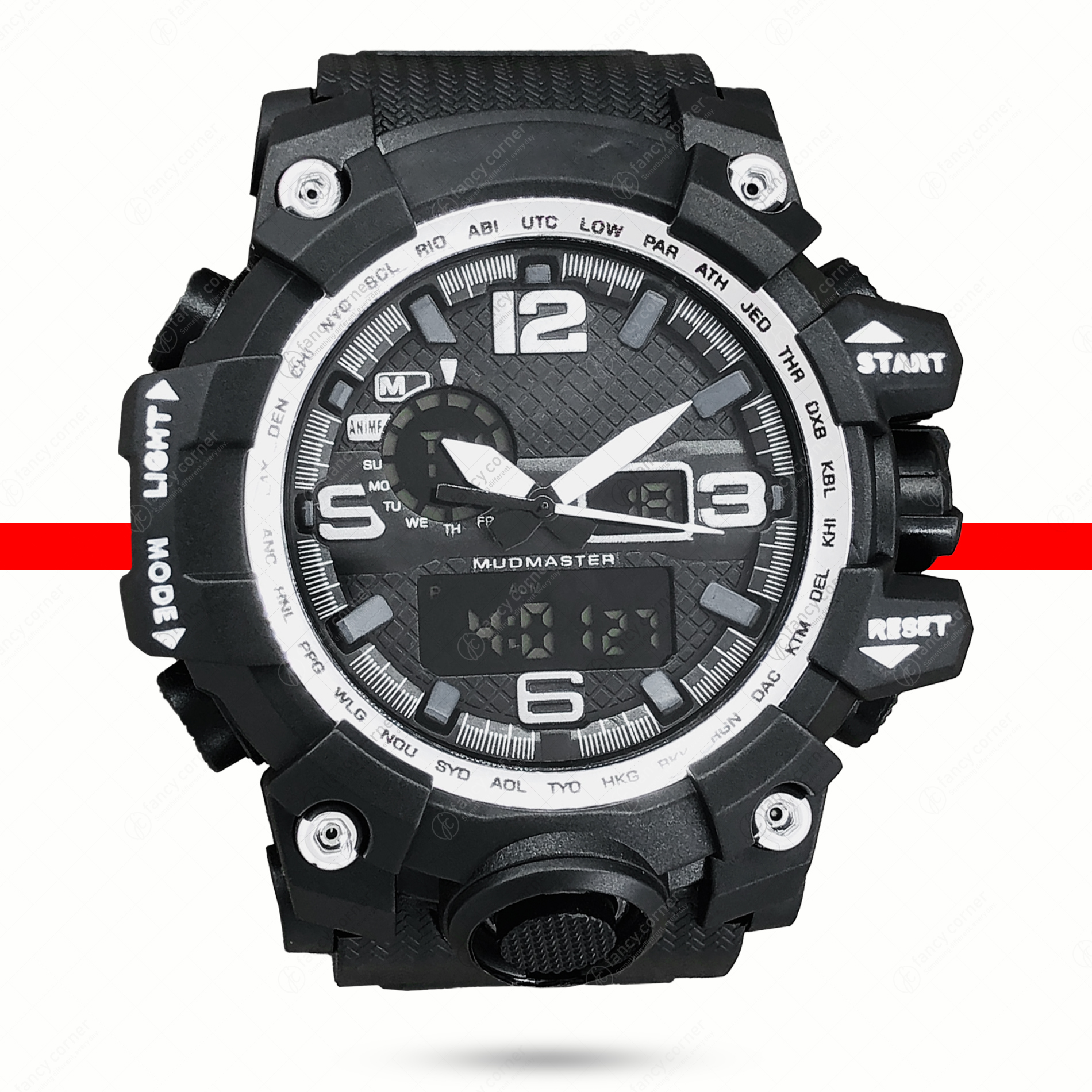 G Sport Watch Chronograph Dual Display Digital and Analog Men's Alarm ...