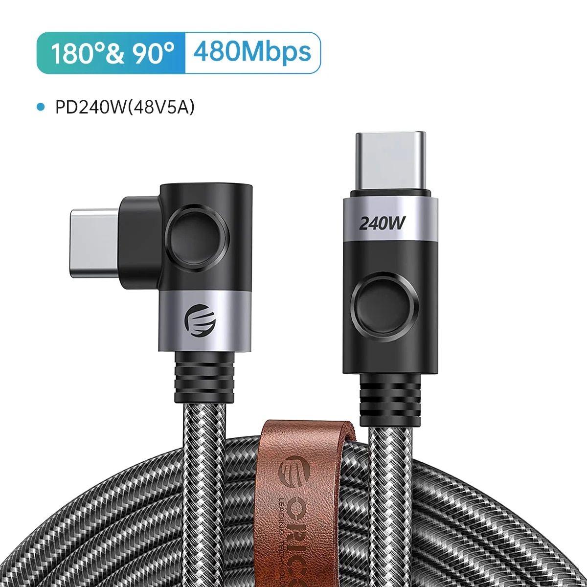 ORICO 240W Cable USB4 Type C Fast Charging Cord 40Gbps Data Transfer 8K@60Hz for Xiaomi Huawei ...