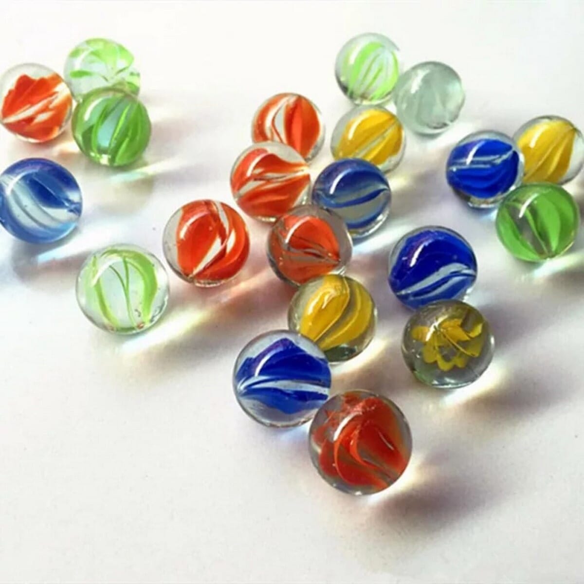 100 Pcs Marble Balls Glass Ball 3D Round - Jil Bola | Daraz.lk