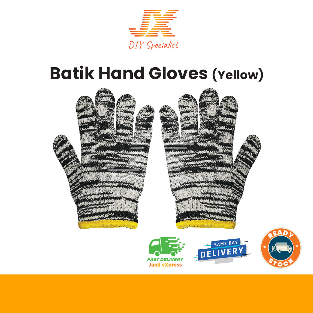 1200# KNITTED COTTON HAND GLOVE thick type/ Sarung tangan kain 1 pairs ...