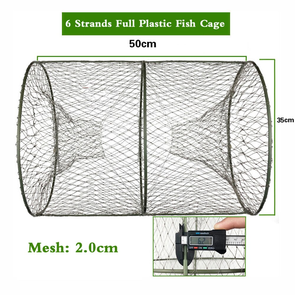 Strengthened 2-12 Holes Automatic Fishing Net Shrimp Cage Nylon ...