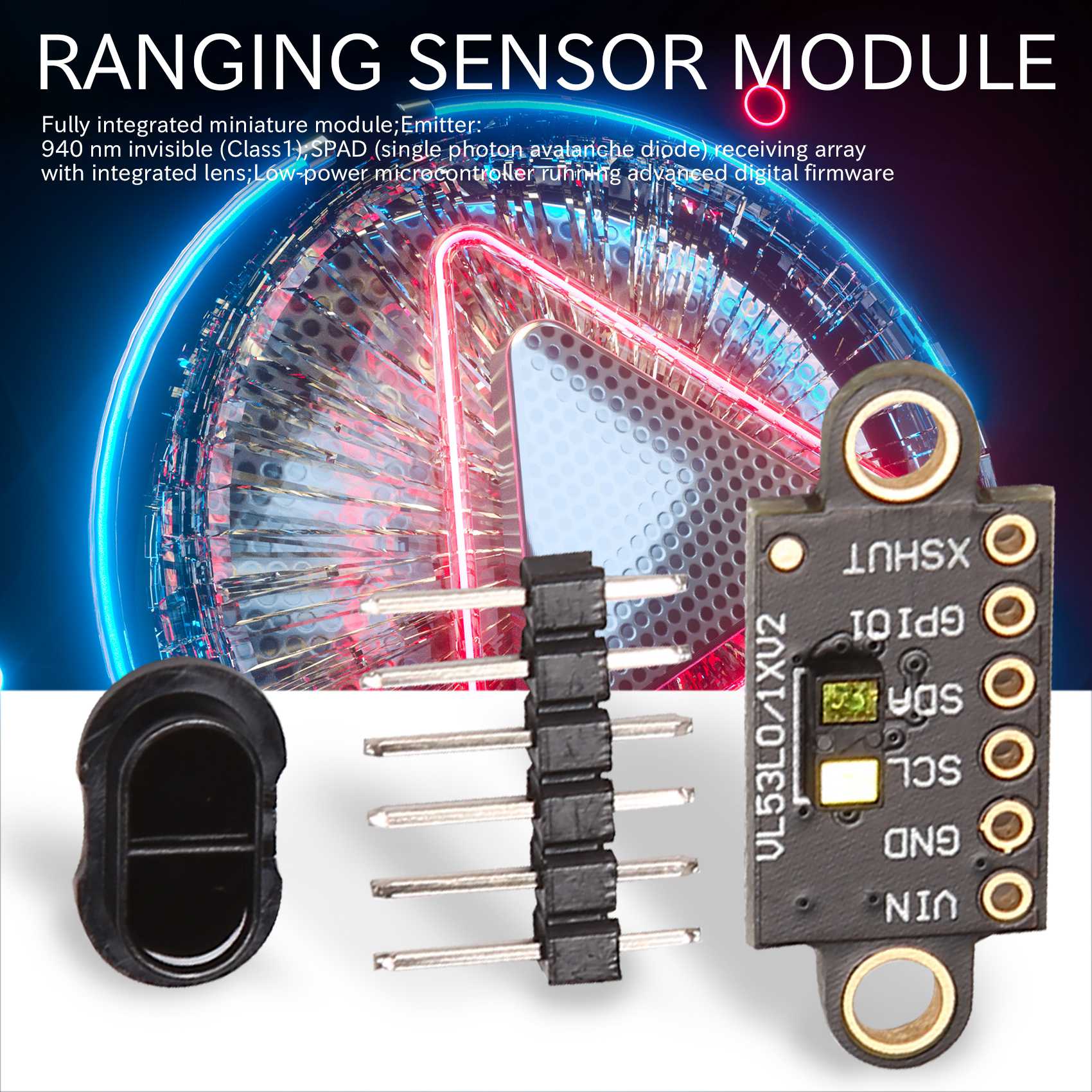 VL53L1X Ranging Flight Time Sensor Module 3V-5V for Arduino | Daraz.lk