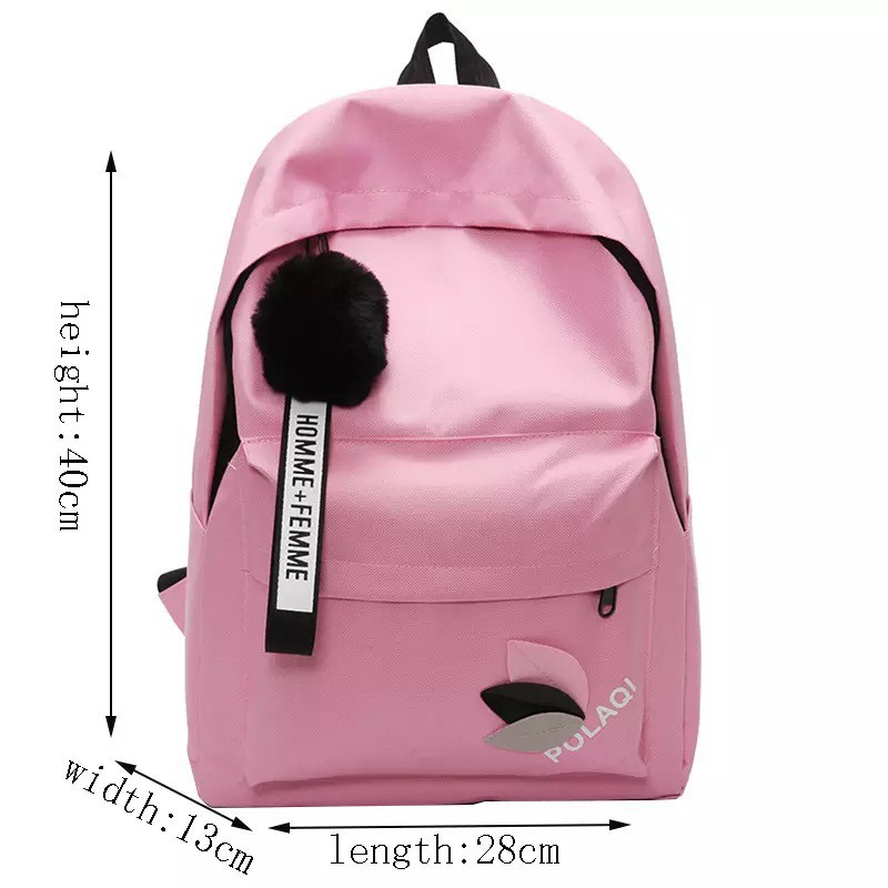 Random Color - Korean Style Women Backpack Solid Color Female Multi ...