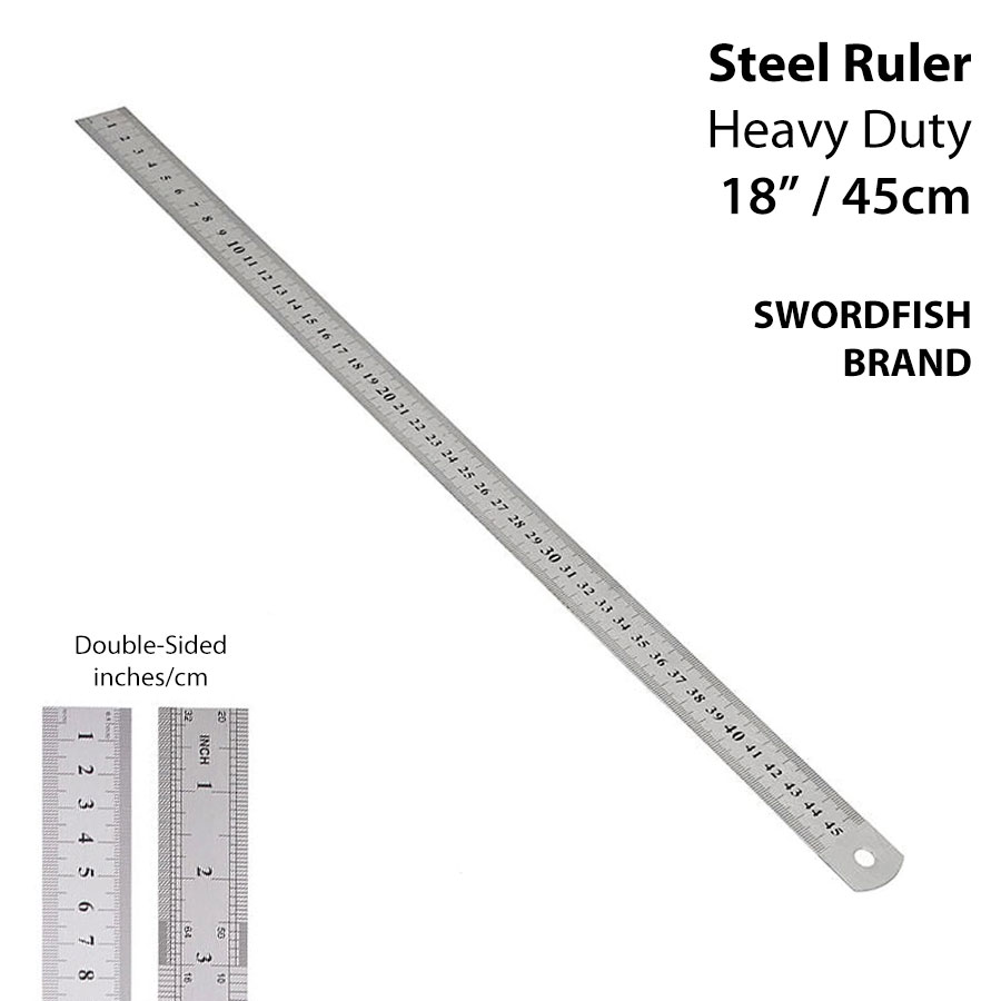Steel Measuring Ruler - Heavy Duty Stainless Steel - 18 in - 450mm ...