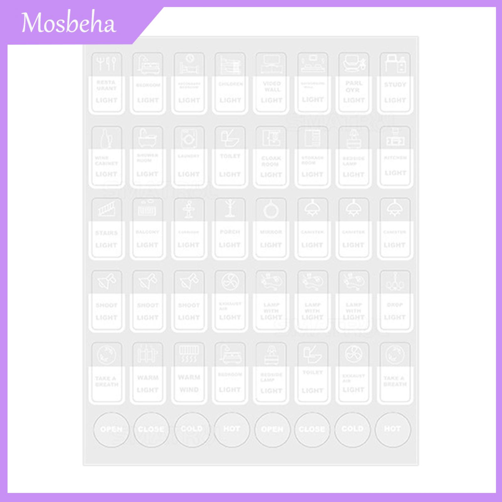 Mosbeha Touch Switch Lcon Stickers Clear Icons Anti-falling Button ...