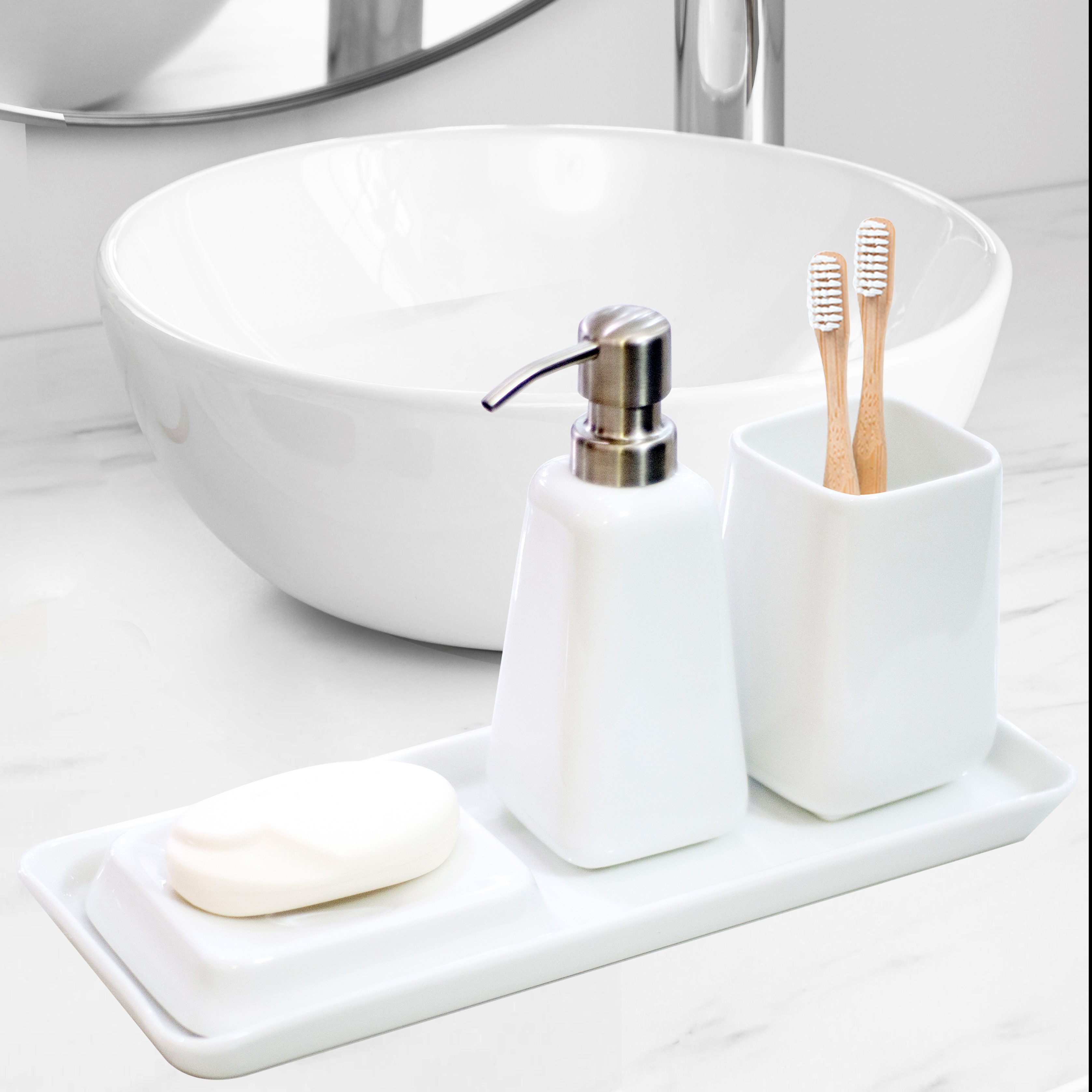 Dankotuwa Porcelain Bathware 4 Pcs Set - Ivory | Daraz.lk