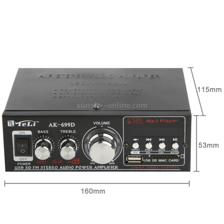 TELI AC/DC Bluetooth Power Amplifier with 2 Channels | Daraz.lk