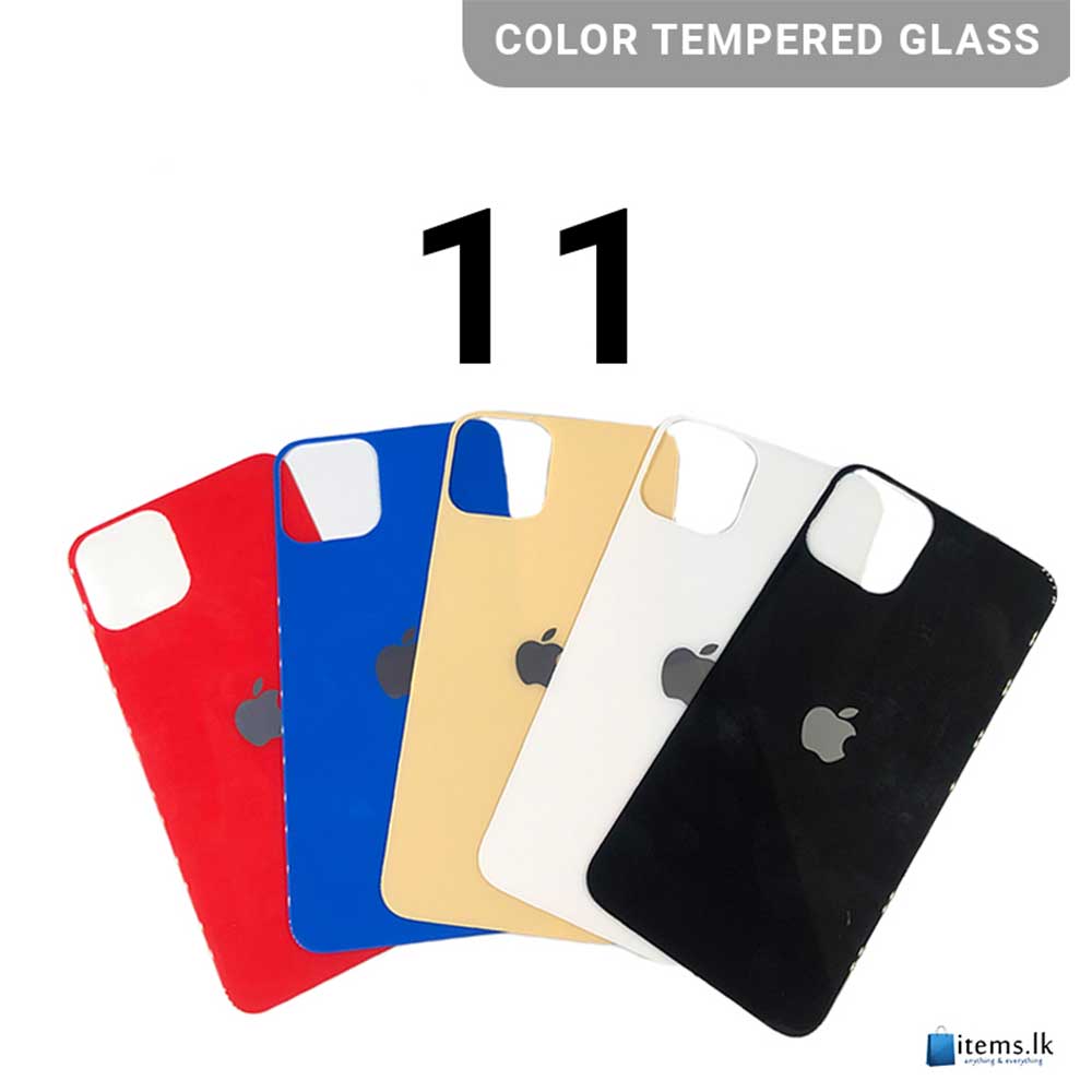 Color Back Tempered Glass For iPhone iPhone 11 Full Cover 9H Hardness ...