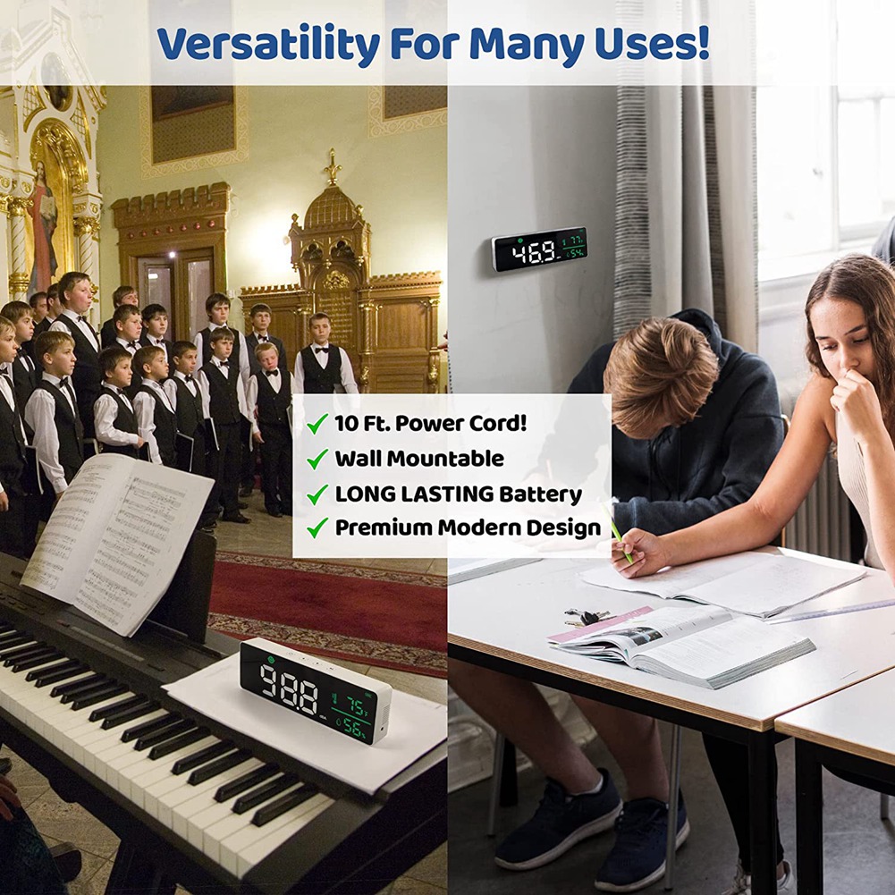 3-In-1 Decibel Meter Sound Level Reader+Humidity & Temperature ...