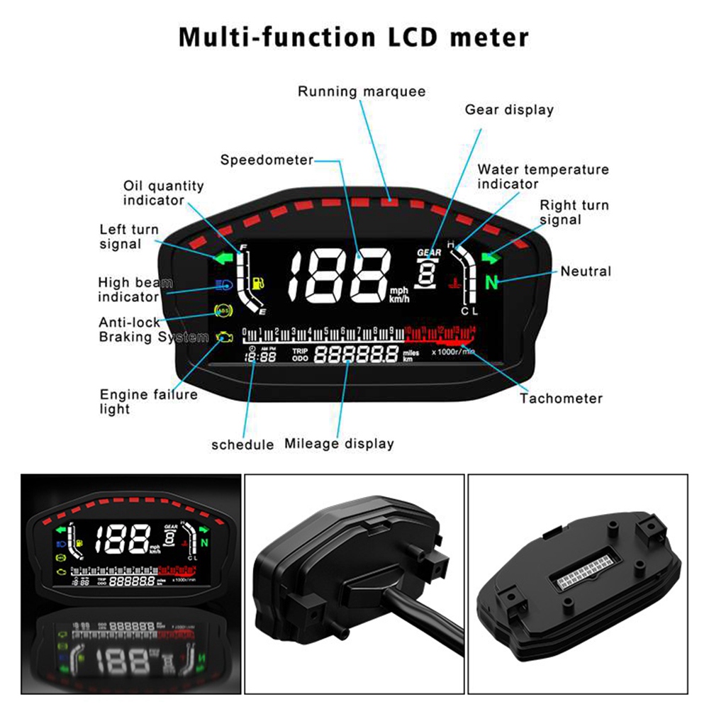 Universal Motorcycle VA LCD Speedometer for | Daraz.lk