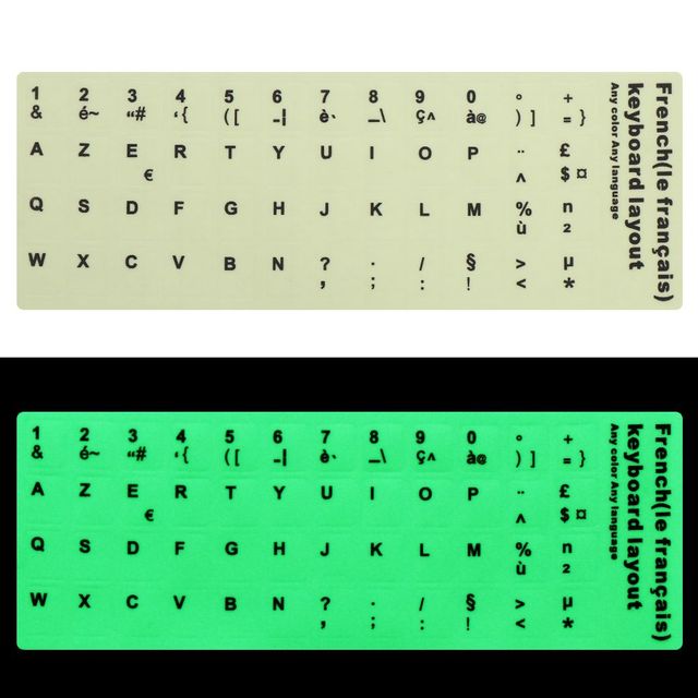 For Lap Pc Luminous Keyboard Sticker Letter Protective Film Alphabet ...