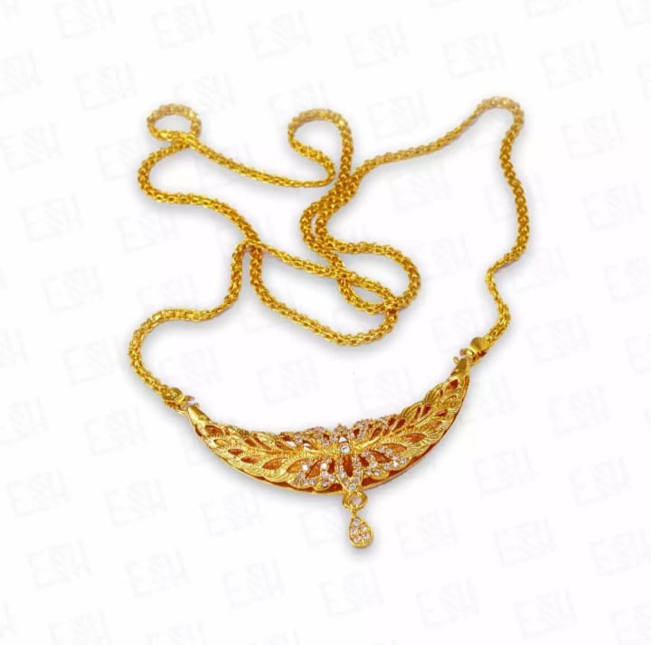 Gold Plated Traditional Bridal Sawadi Pendant with Bismark | Daraz.lk