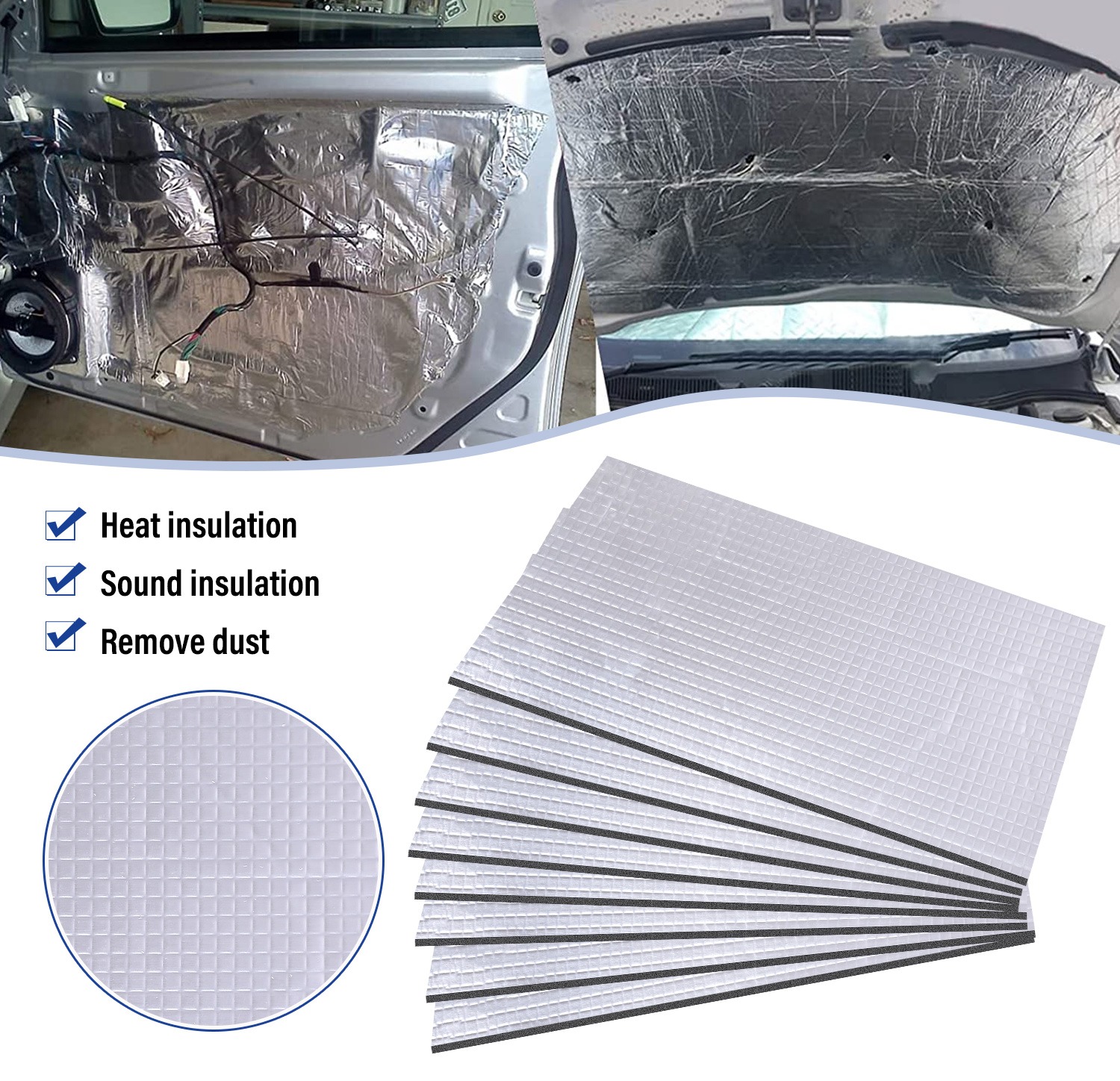 10 Sheets Sound Deadener Heat Insulation Mat Car Van Sound Proofing ...