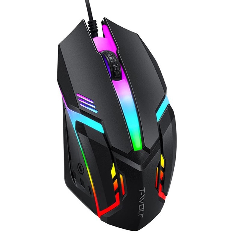 T-Wolf V1 RGB Breathing Light Gaming Mouse 1200DPI Optical for Office use | Daraz.lk