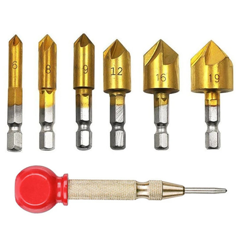 Hex Shank 5-blade Chamfer Countersunk Drill Bits Chamfering Knife ...