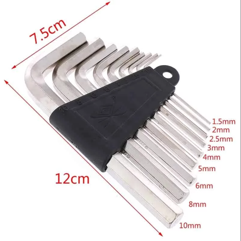 Hex Key Wrench Set Allen Key Set 9 Pcs Allen Wrench Metric Wrench Inch ...