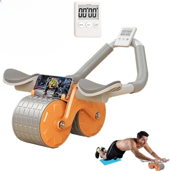 Ultimate Abdominal Roller with Automatic Rebound, Dual Wheels, Elbow ...