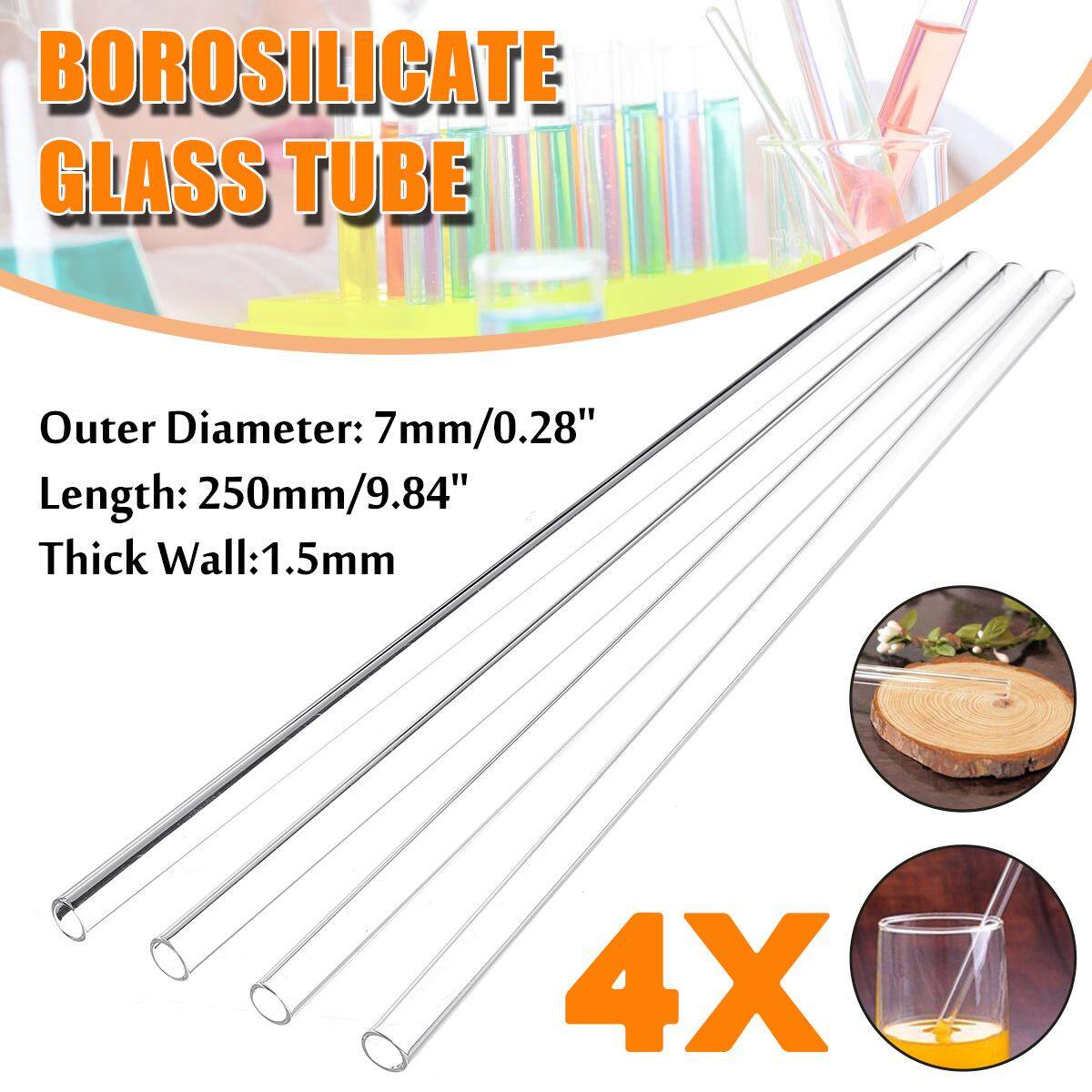 4Pcs 250mm OD 7mm 1.5mm Thick Wall Borosilicate Glass Blowing Tubes Lab Tubing | Daraz.lk