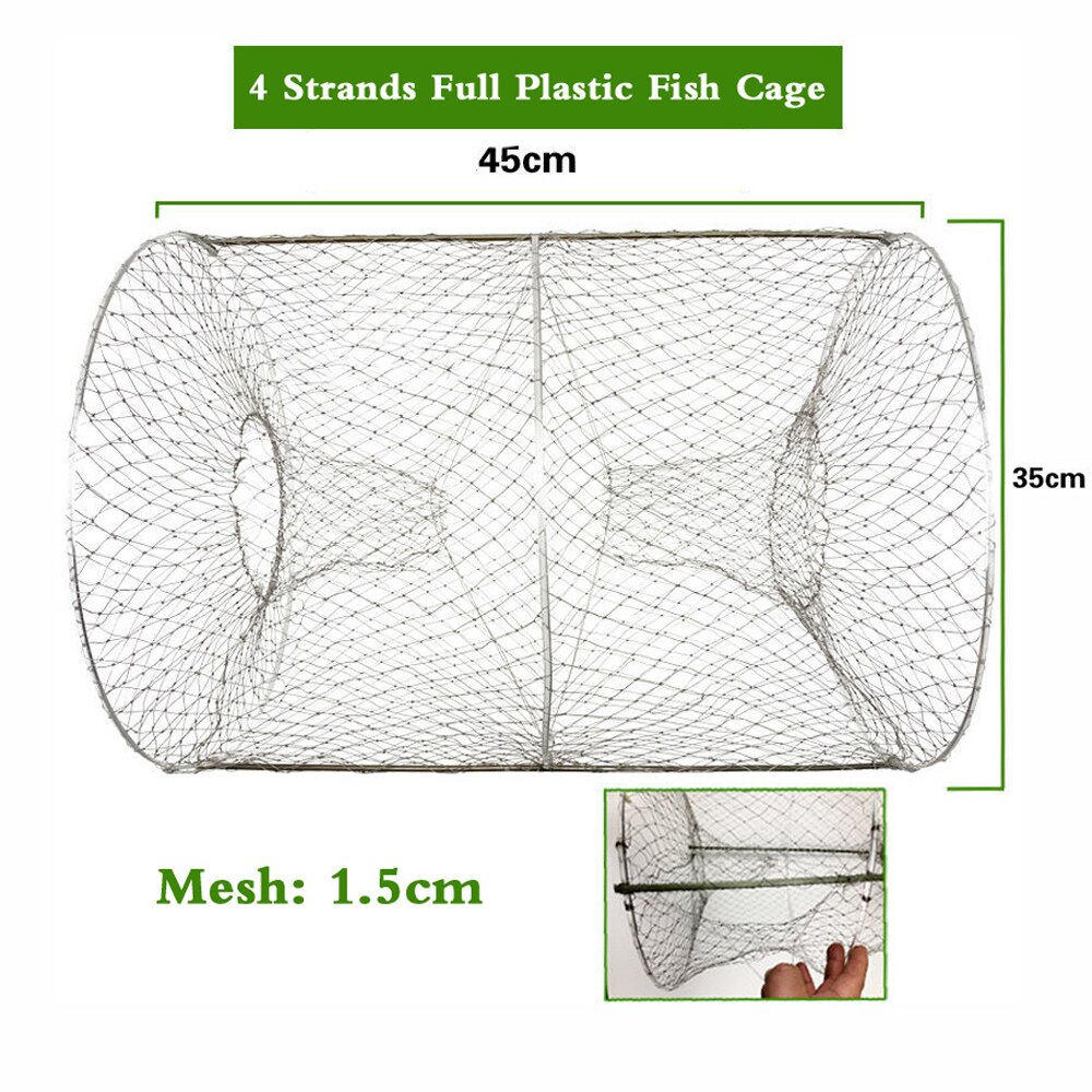 Strengthened 2-12 Holes Automatic Fishing Net Shrimp Cage Nylon ...