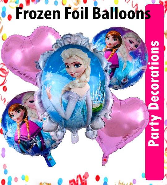 5 Pcs Foil Ballons Elsa Frozen Birthday Party Decorations | Daraz.lk