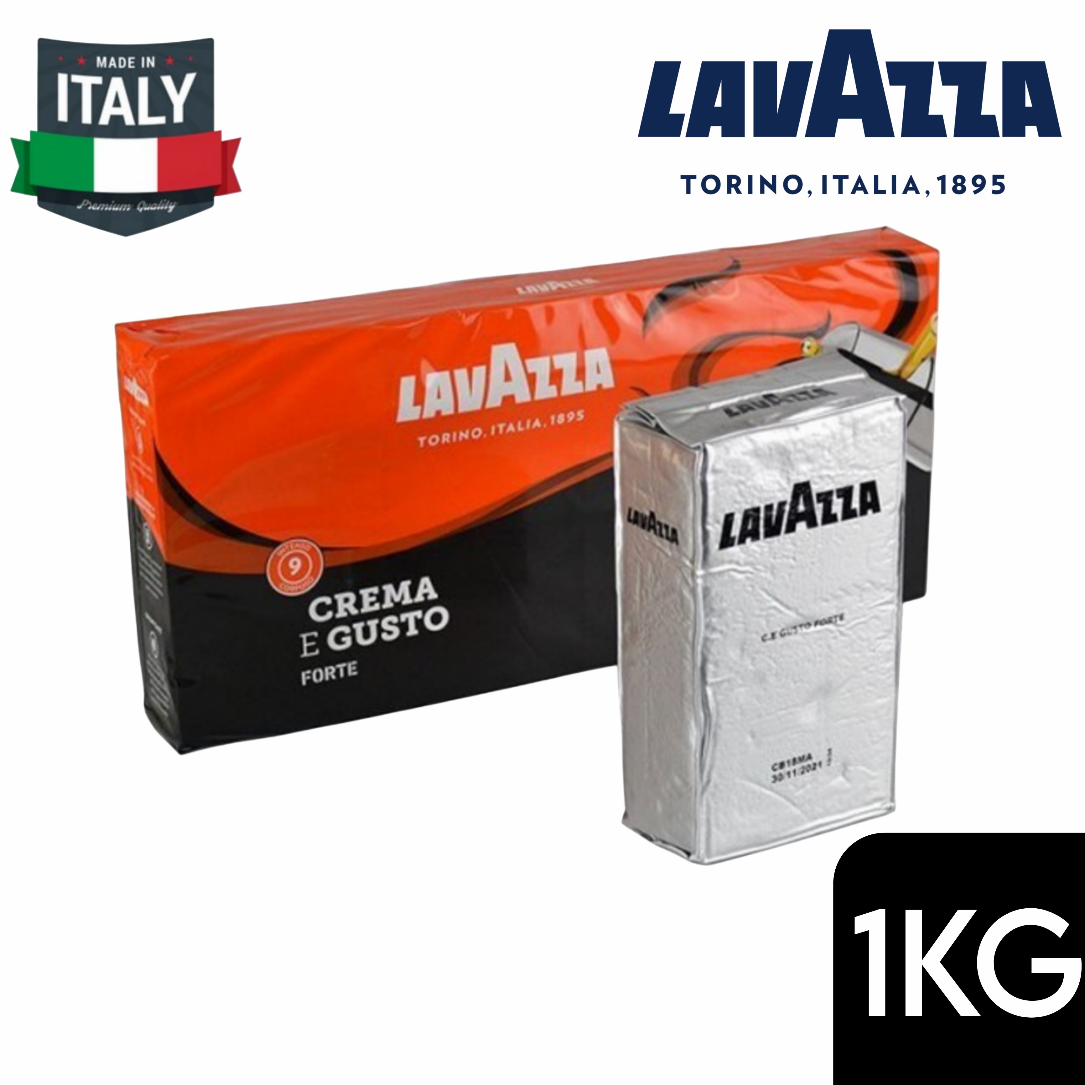 LAVAZZA Crema E Gusto Forte Ground Coffee 1kg (250g 4 packs) Made in Italy by Italian mart ...