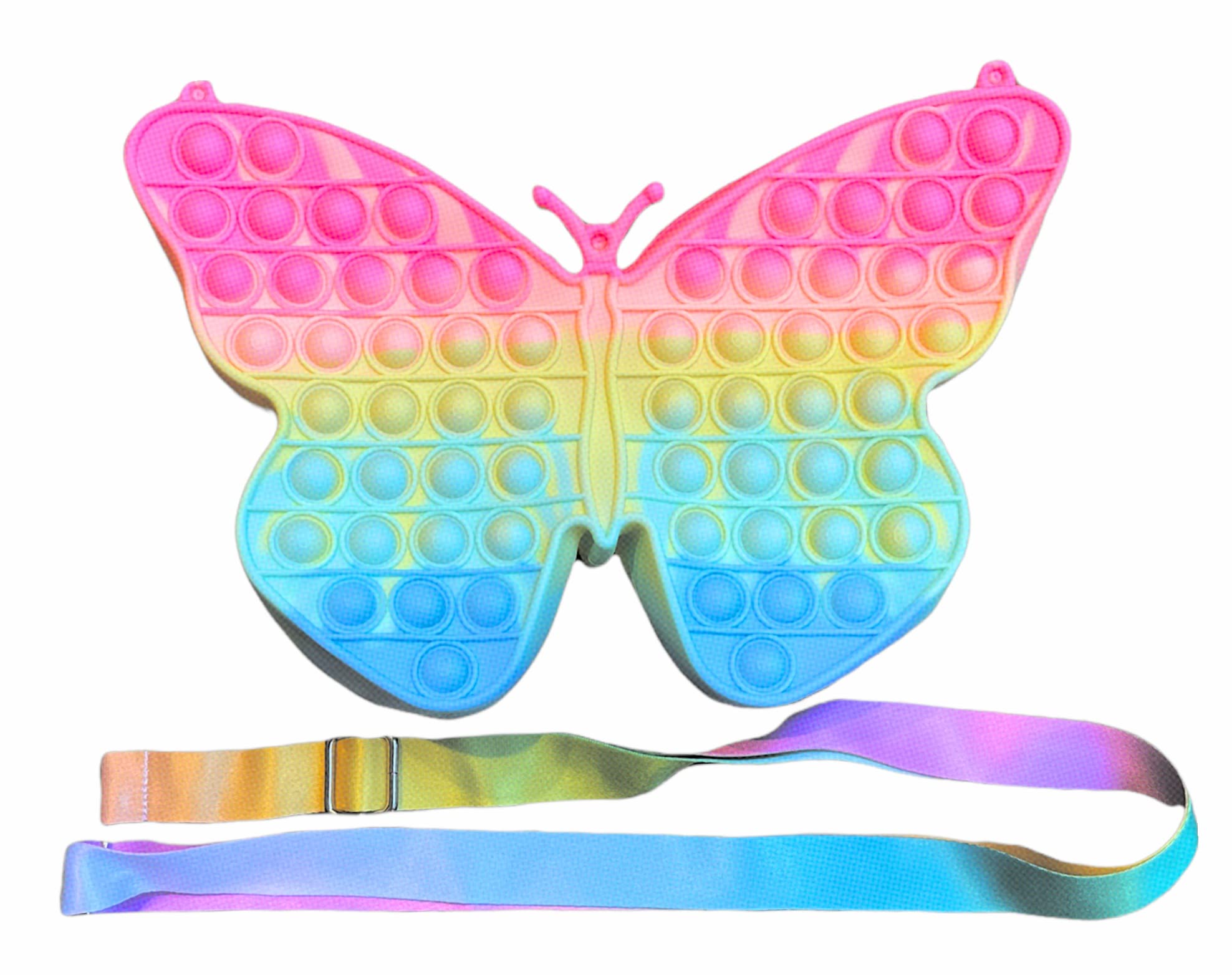 Pop Shoulder Bag Fidget Toy Rainbow Butterfly Pop Fidget Bag | Daraz.lk