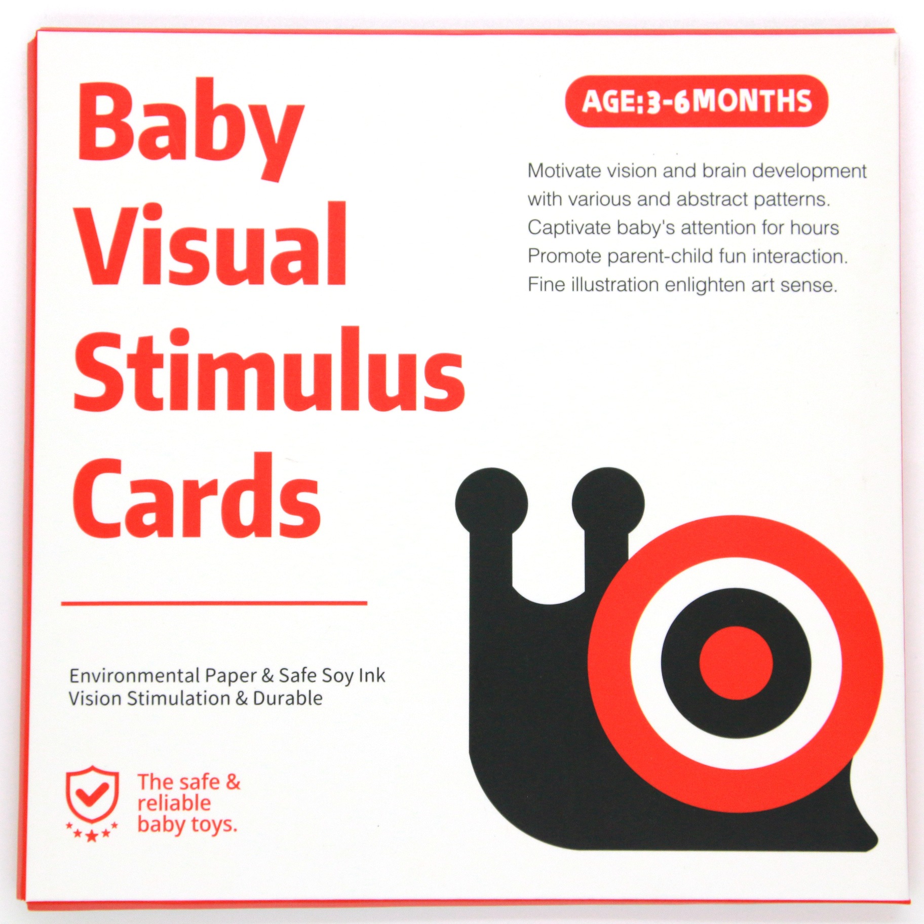 Baby Visual Stimulation Card Toy Black White Flash Cards High Contrast ...