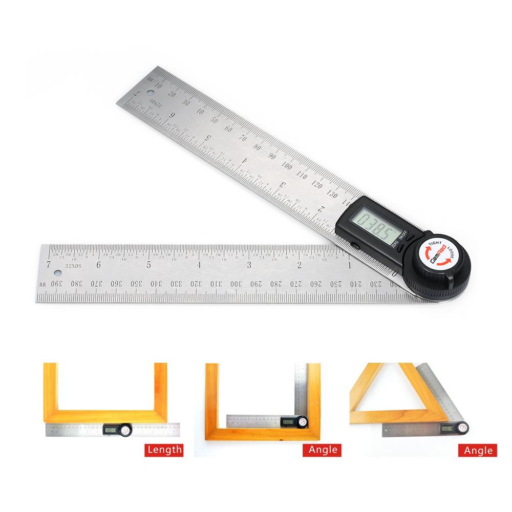 2-in-1 Digital Angle Rule Goniometer Angle Gauge Stainless Steel Angle Finder Clinometer Digital ...