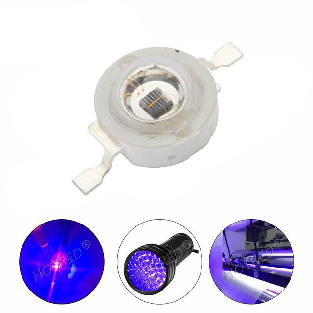 UV 3W LED High power LED chip Lamp bead Purple 395-400nm 700mA 3.4-3.6V ...