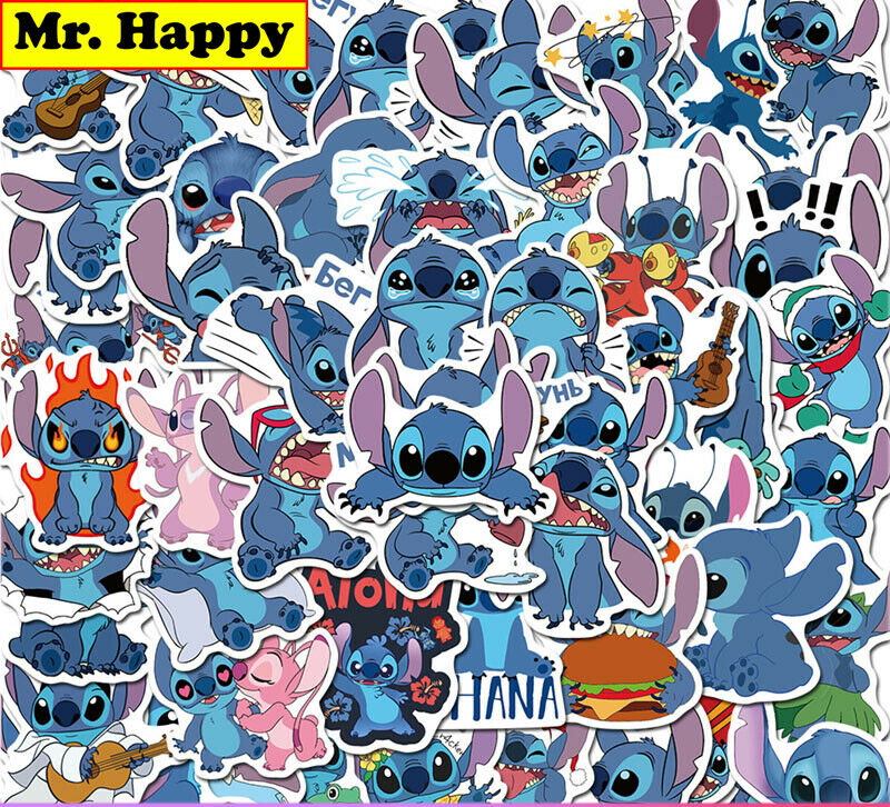 20/40/60pcs Disney Cartoon Stitch Vsco Stickers for Laptop Skateboard ...