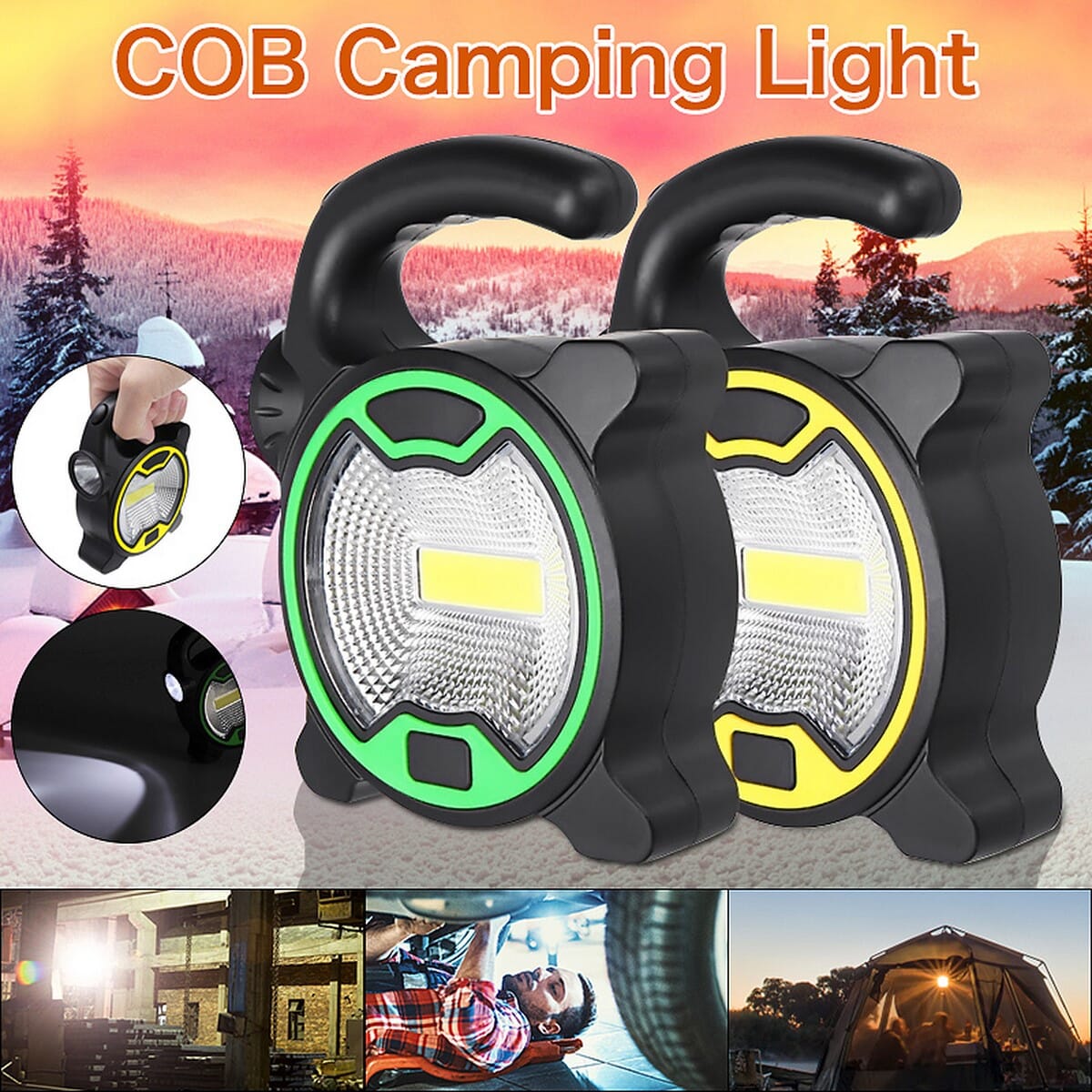 30W USB Charge/batt ery Powered COB LED Portable Flood Light Outdoor ...