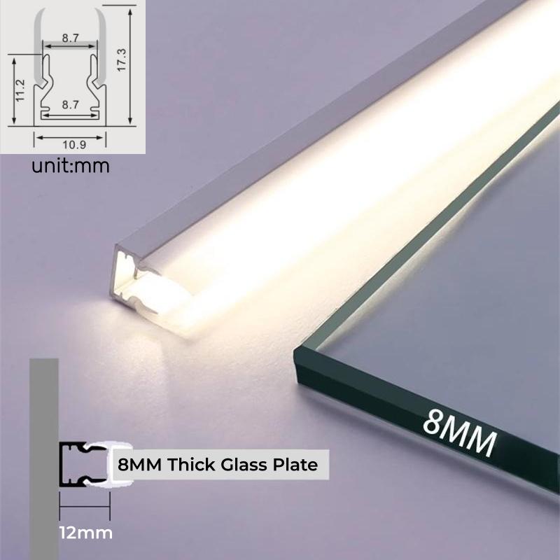 Glass Shelf LED Cabinet Layer Lamp Aluminum Profile Recessed Splint ...