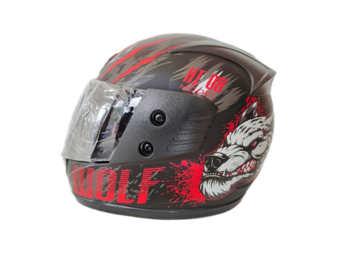 UPCo WOLF Full Face Graphic Design Motor Bike Safty Helmet SLS ...