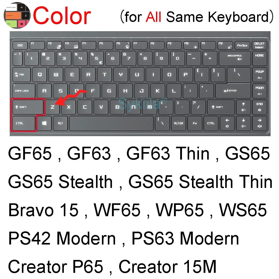 Keyboard Cover for MSI GS65 Stealth GF65 GF63 Thin WF65 WS65 WP65 15 15 ...