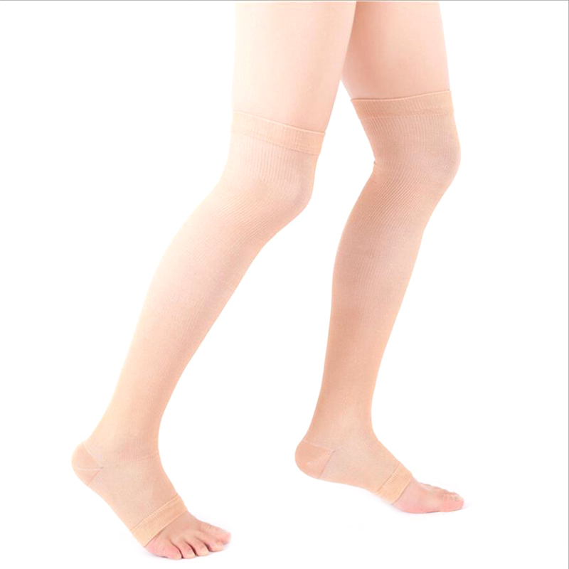 Compression Socks Thigh High pressure Open Toe Varicose Stockings Men ...