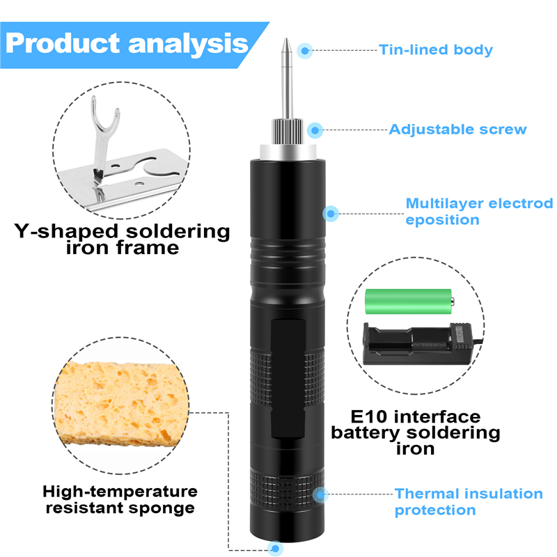 New E10 Interface Battery Soldering Iron 18650 Battery Powered | Daraz.lk