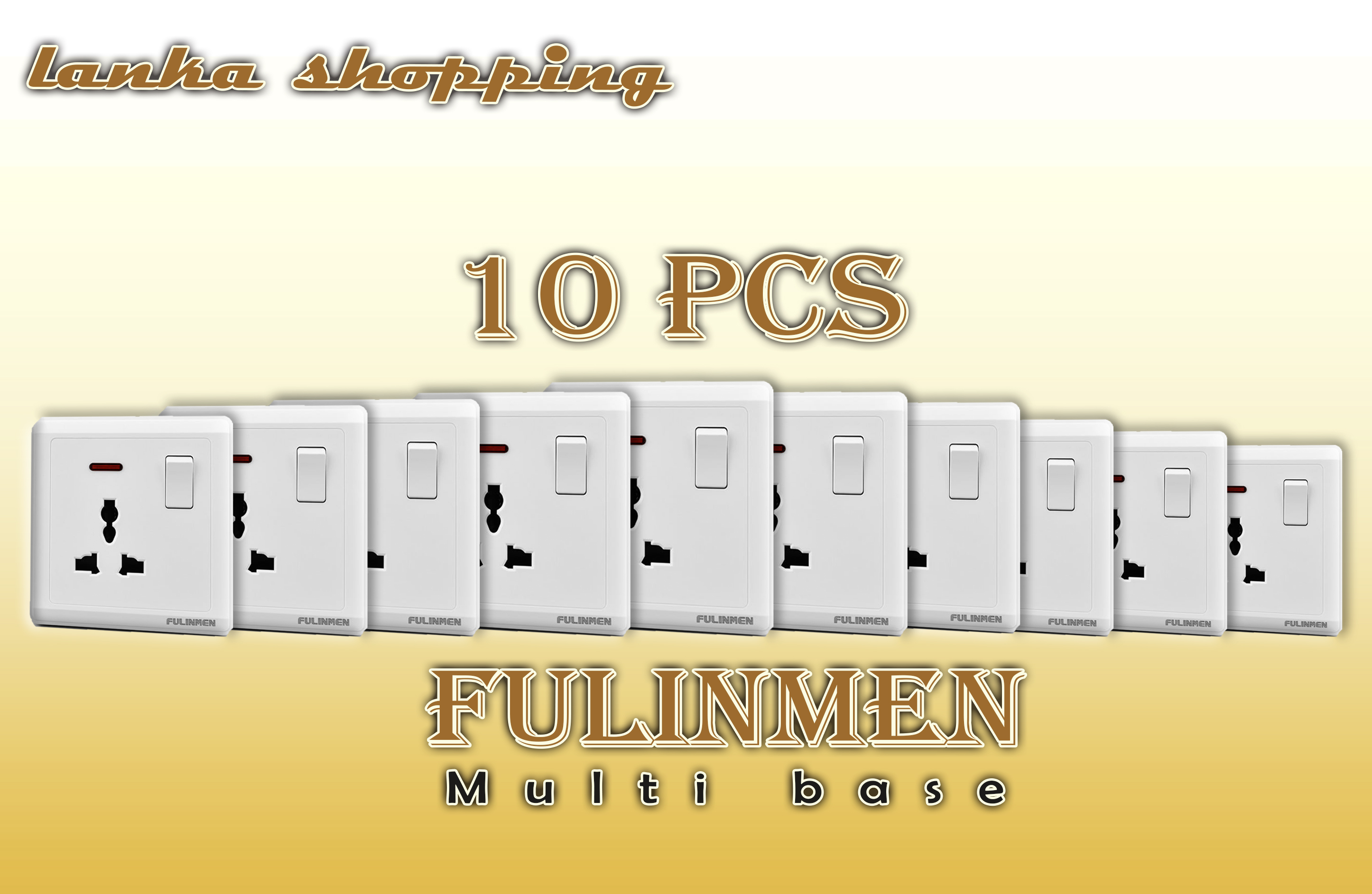10 Pcs FULINMEN Wall Multi Plug Base Point Socket Outlet Universal | Daraz.lk