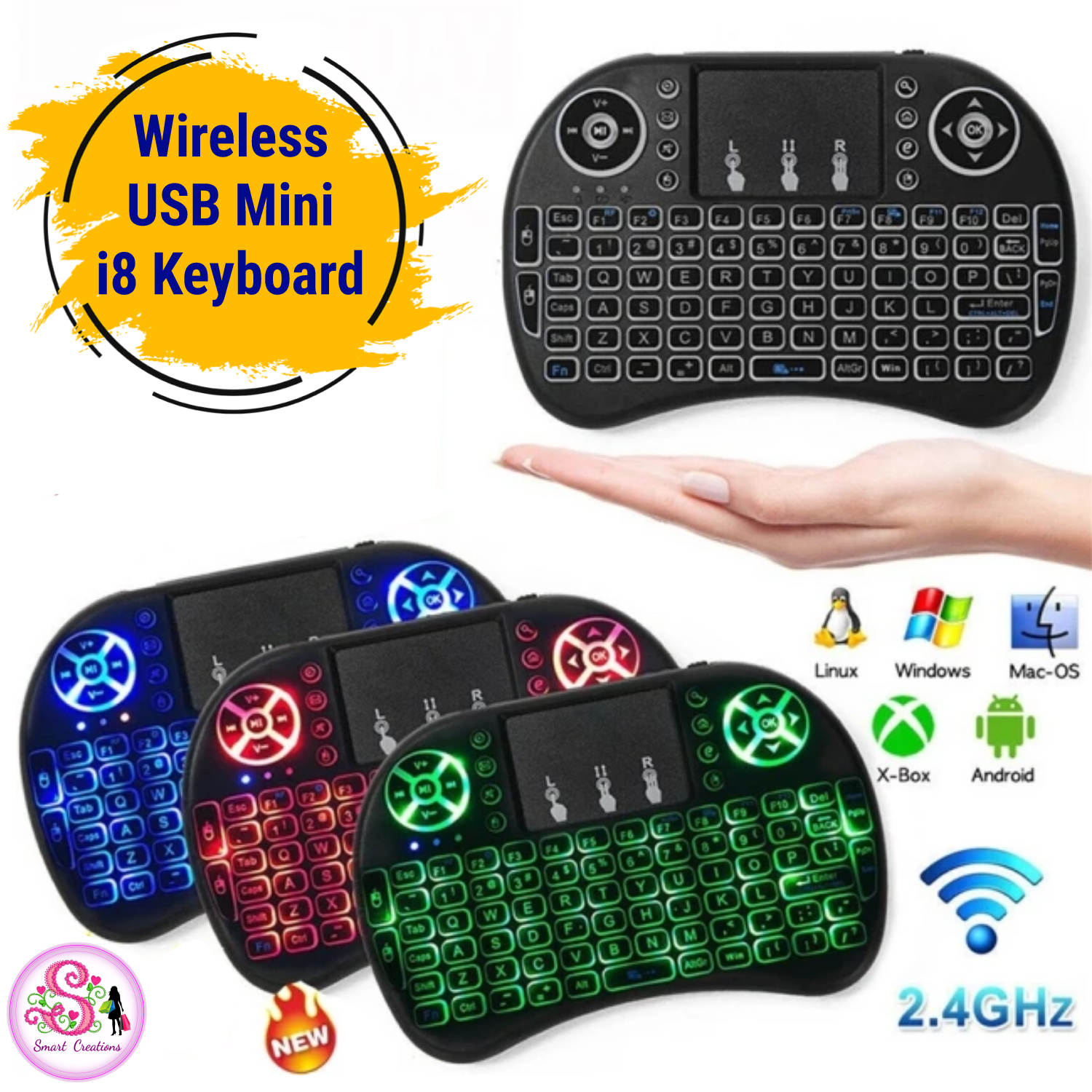 Backlight Mini Wireless i8 Keyboard With Lithium-ion Battery | Daraz.lk