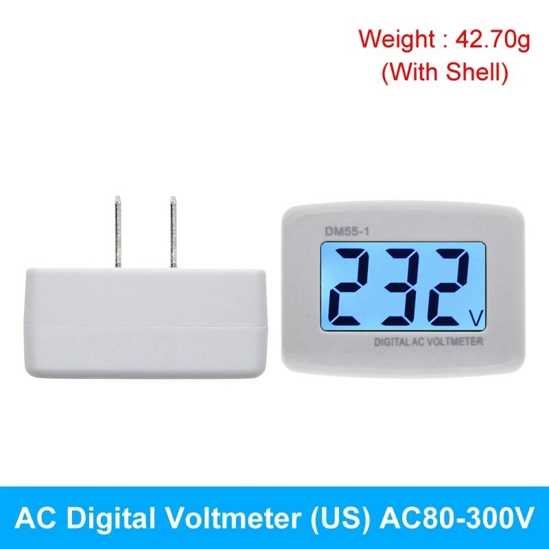 AC 110V 220V Digital Voltmeter EU US Plug Volt Meter Socket Voltage ...