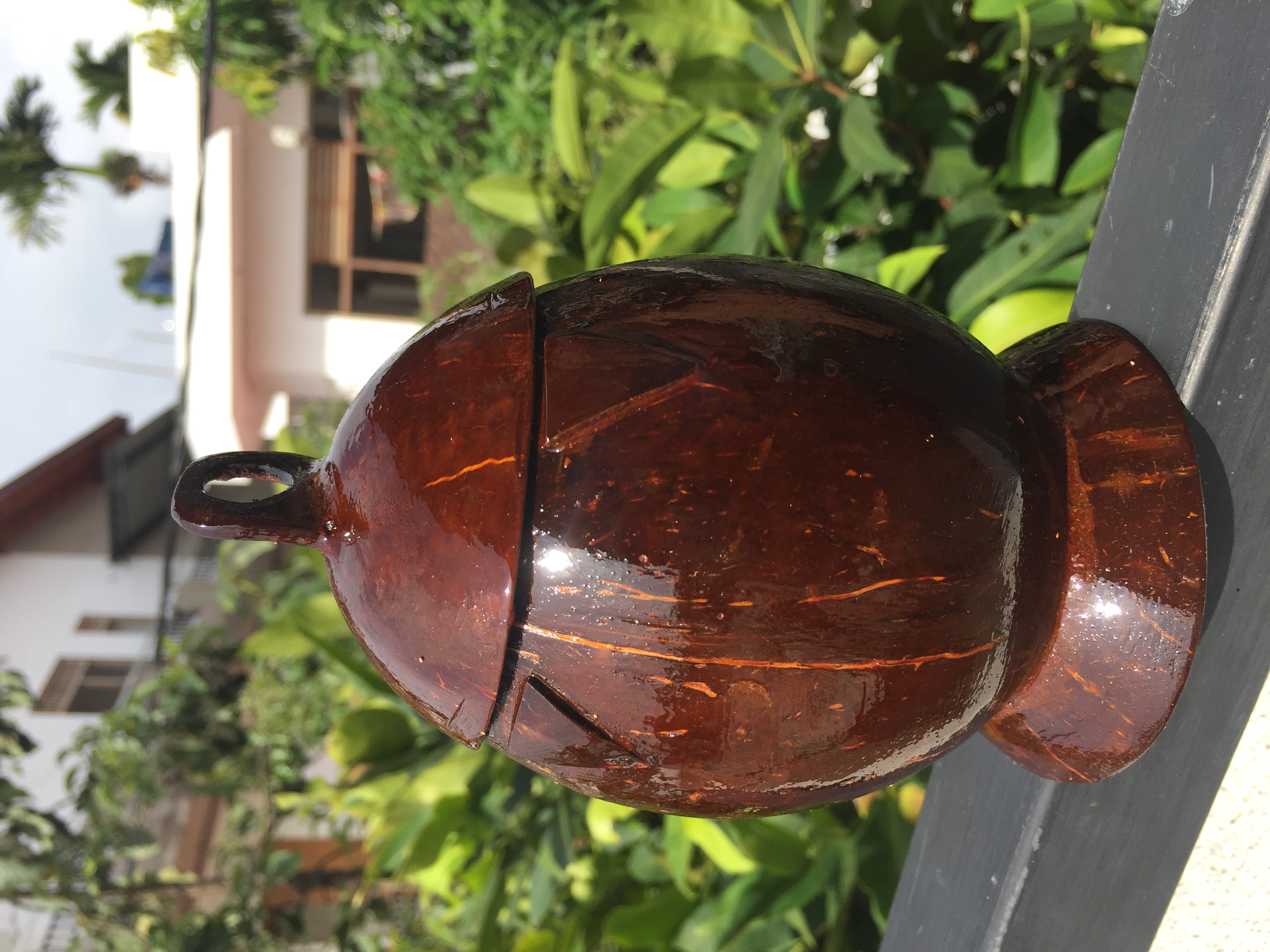 Coconut Shell Salt Container Lunu Polkatu Handmade | Daraz.lk