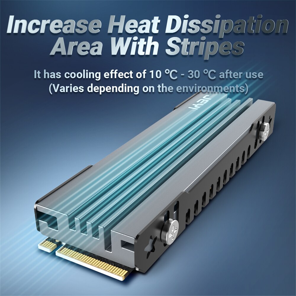 JEYI M.2 NVME SSD Full Aluminum Heatsink Cooling Radiator with Thermal ...