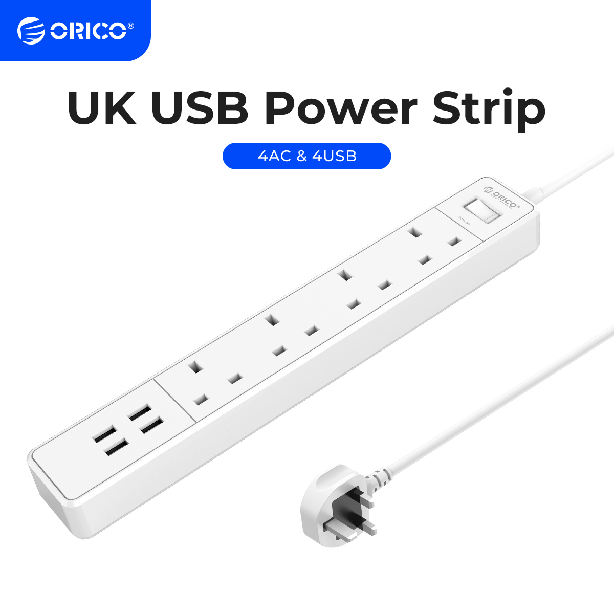 ORICO UK Plug Electrical Socket Extension Power Strip For Home Office ...