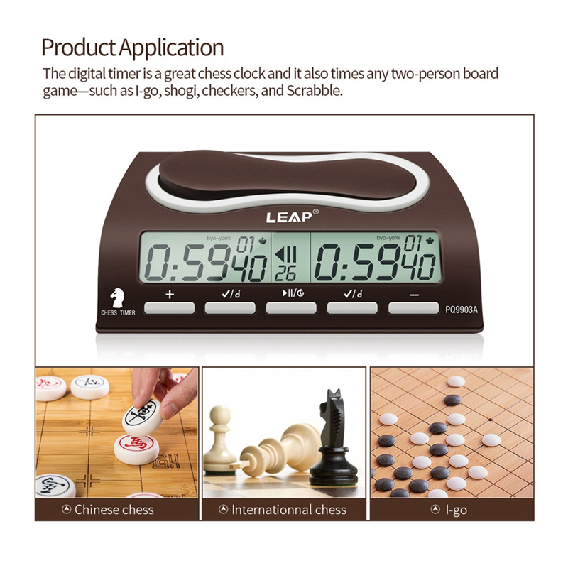 LEAP Chess Clock ABS Advanced Digital Chess Timer Chess Clock with 7 Type 38 Timing Set Modes ...